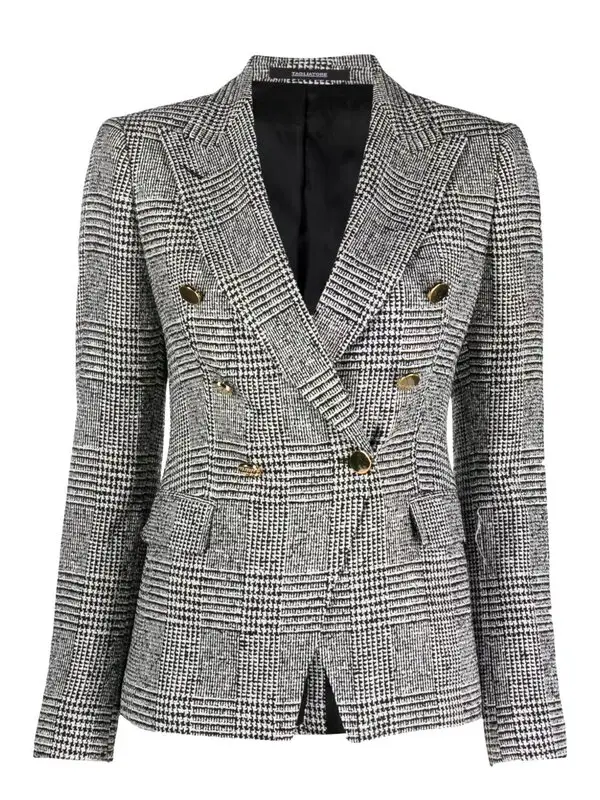 Tagliatore Check-print Double-breasted Blazer - Black