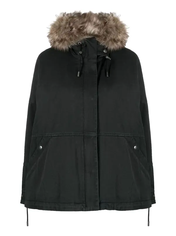 YVES SALOMON Detachable-hood Padded Parka - Blue