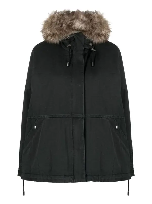 YVES SALOMON Detachable-hood Padded Parka - Blue
