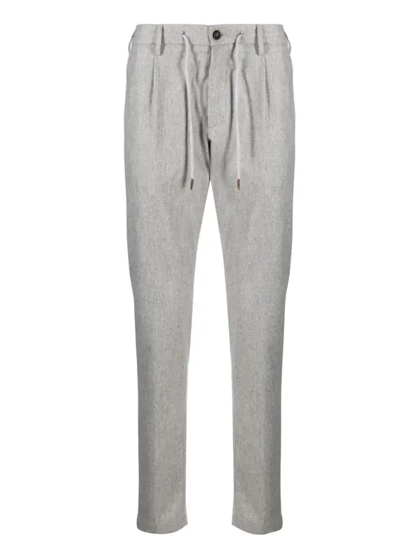 Eleventy Mélange-effect Tapered Trousers - Grey