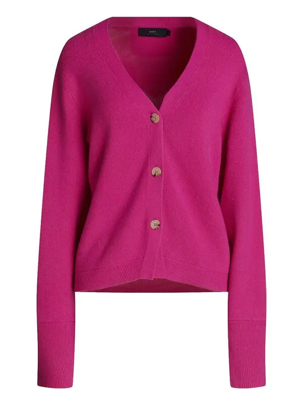 Arch4 Hyacinth Ribbed Cashmere Cardigan - Fuchsia
