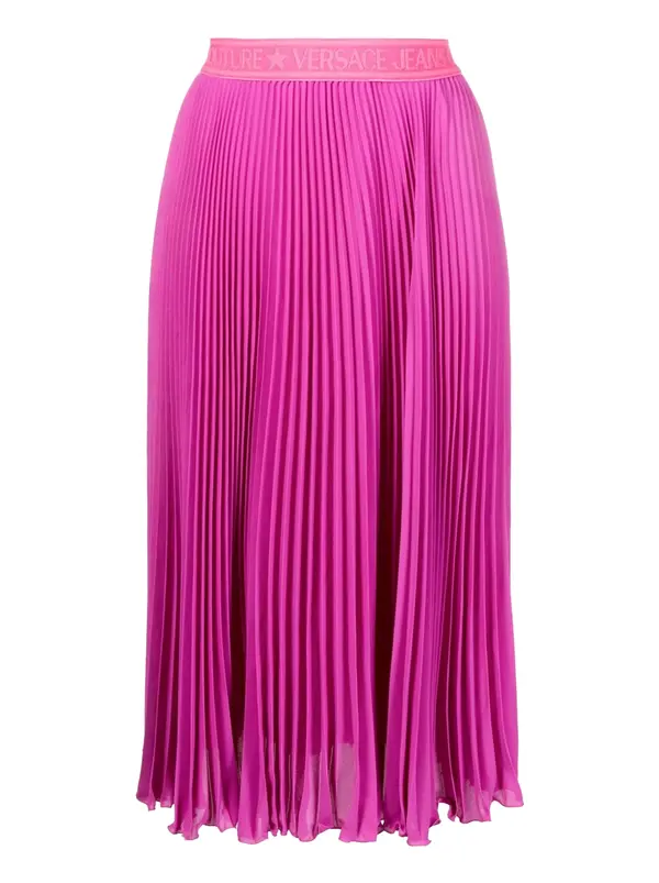 Versace Pleated Midi Skirt - Purple