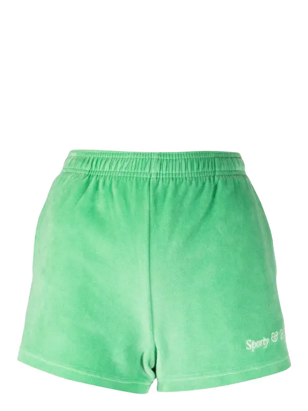 SPORTY & RICH Ny Tennis Club Cotton Shorts - Green