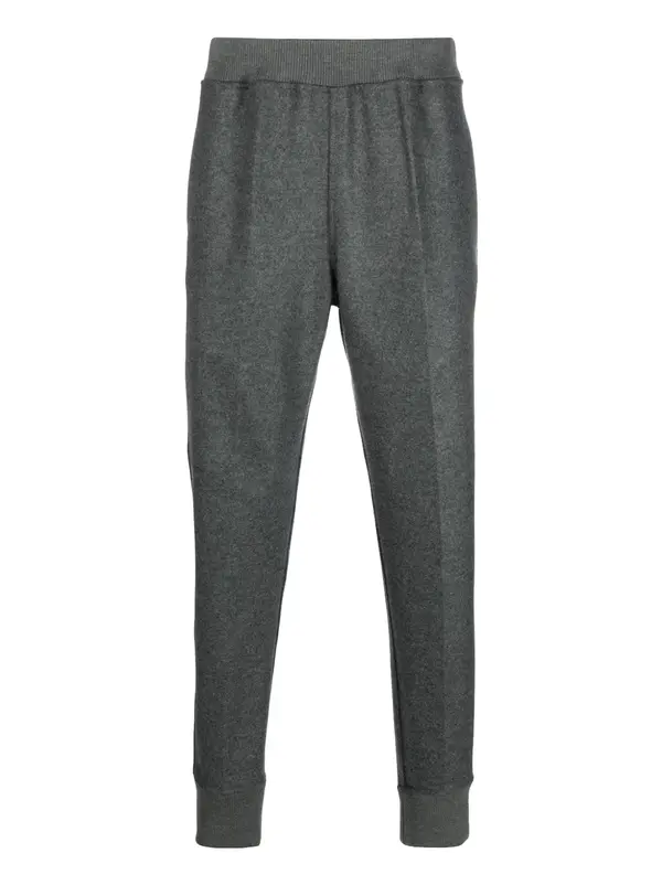 JIL SANDER Elasticated-waistband Wool Track Pants - Grey