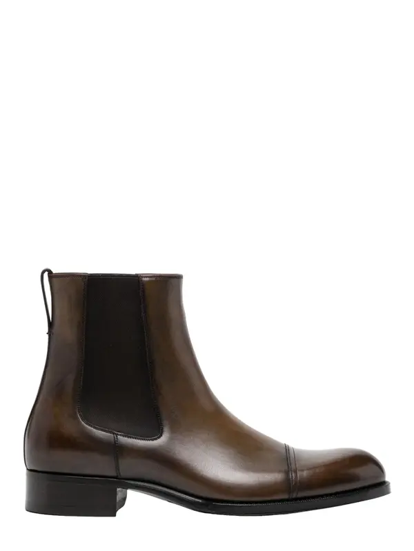 TOM FORD Leather Chelsea Boots - Brown