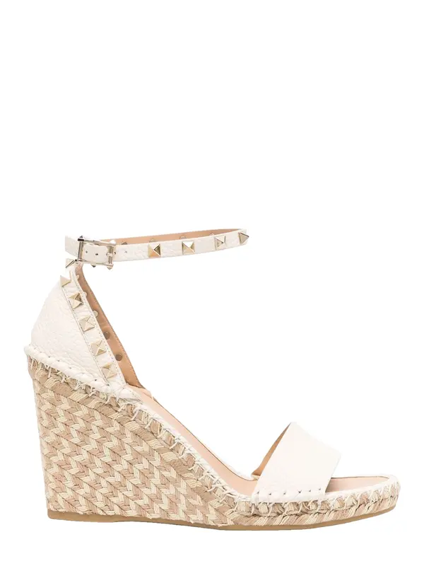 Valentino Garavani Rockstud 105mm Wedge Espadrilles - Neutrals