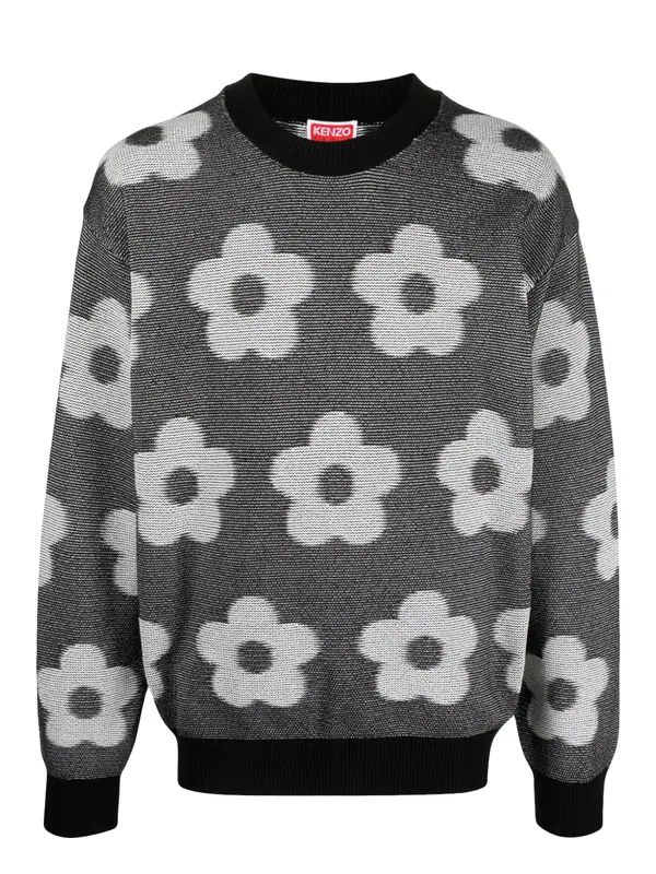Kenzo Flower Spot Cotton Sweatshirt - Black