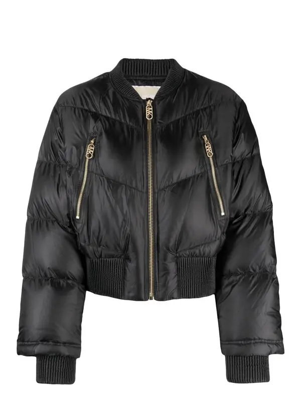 Michael Kors Logo-patch Padded Jacket - Black