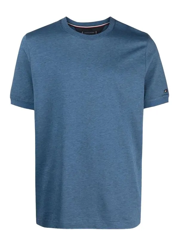 Tommy Hilfiger Logo-embroidered Cotton T-shirt - Blue