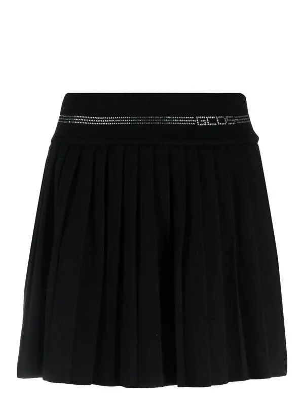 Gcds Pleated Miniskirt - Black