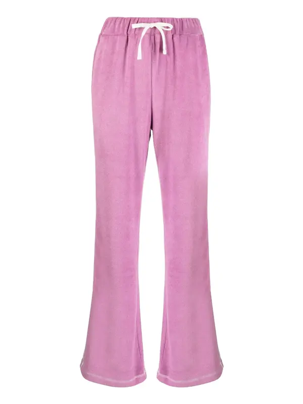 TOUT A COUP Stripe-trim Flared Trousers - Purple