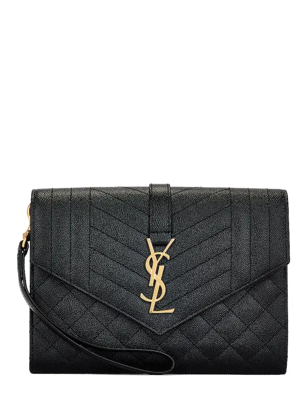 Saint Laurent Envelope Flap Pouch - Noir