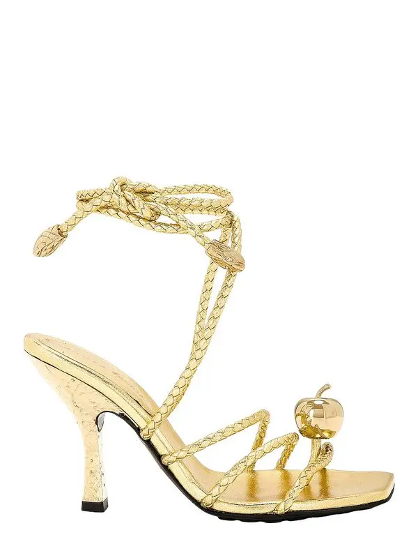 Bottega Veneta Adam Lace Up Sandal - Gold