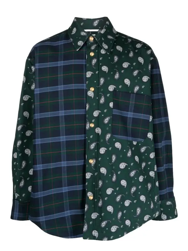 Thom Browne Oversize Mix-printed Shirt Jacket - Green