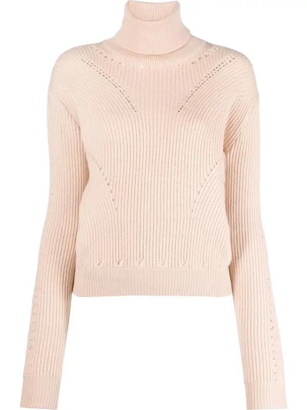 GENNY Logo-charm Ribbed-knit Jumper - Pink