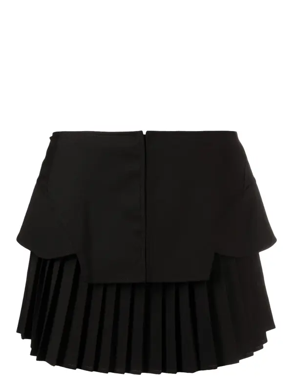 ANDREĀDAMO Corset-detail Pleated Miniskirt - Black