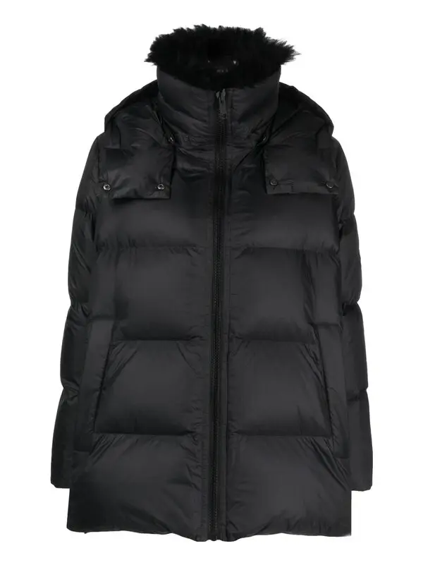 YVES SALOMON Hooded Padded Jacket - Black