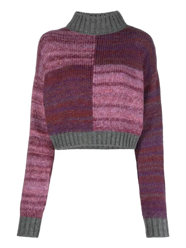 DESTREE Damien Mélange-effect Knitted Jumper - Purple