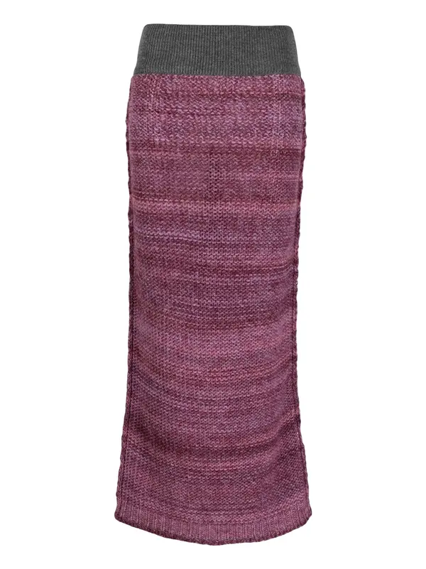 DESTREE Lynette Mélange-knit Midi Skirt - Purple