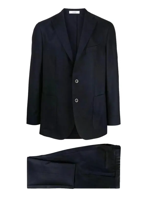 Boglioli Single-breasted Virgin Wool Suit - Blue