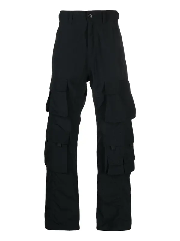 Martine Rose Logo-patch Cotton Cargo Trousers - Black