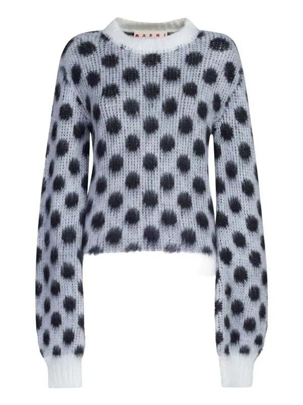 Marni Polka-dot Intarsia Jumper - White
