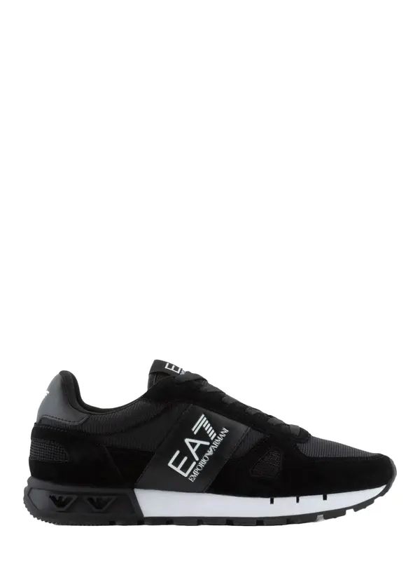 Emporio Armani Panelled Logo Sneakers - Black