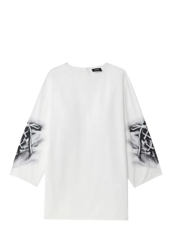 We11Done Abstract-print Cotton Blouse - White