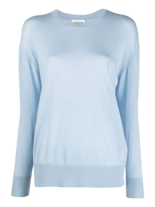 P.a.r.o.s.h Round-neck Fine-ribbed Jumper - Blue