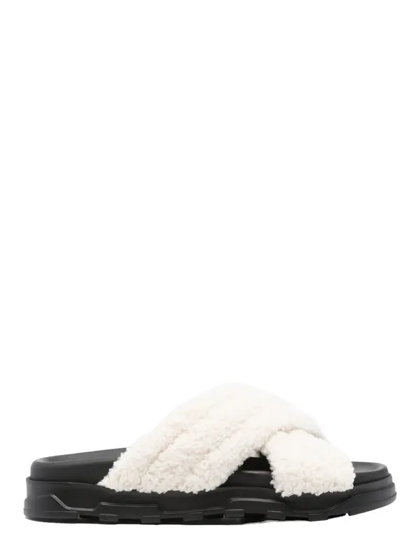 Fabiana Filippi Faux-shearling Slides - White