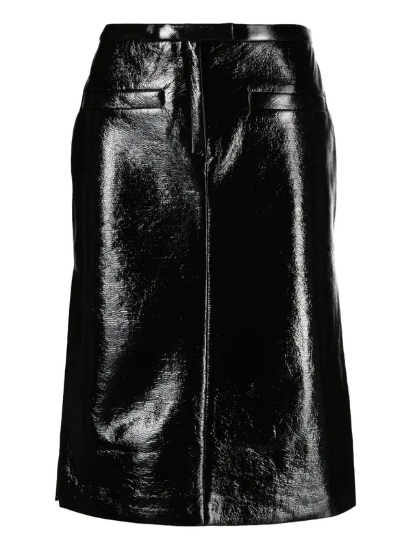 COURREGES Low-rise Vinyl Midi Skirt - Black