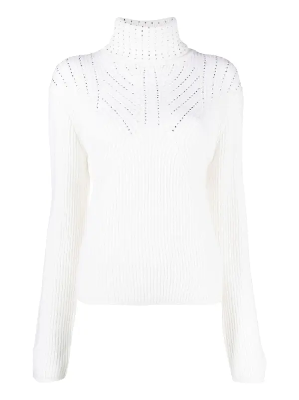 GENNY Stud-embellished Wool Jumper - White