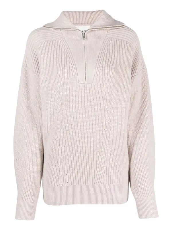 MARANT ETOILE Benny Half-zip Sweater - Neutrals