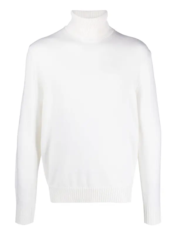 BALLANTYNE Roll-neck Wool Jumper - White