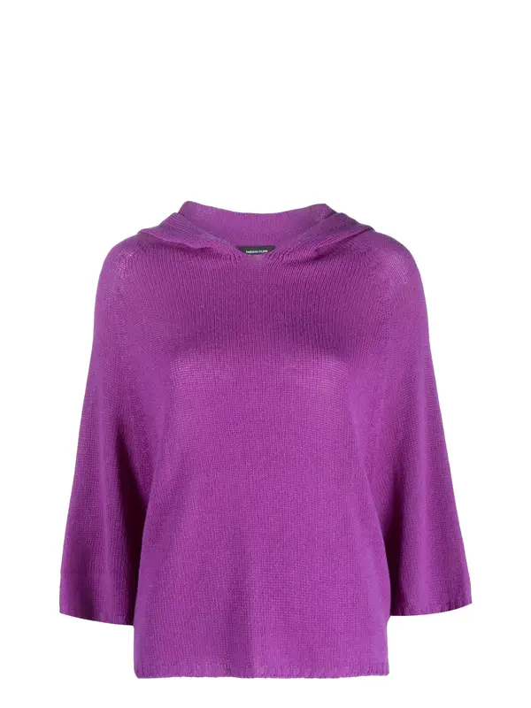Fabiana Filippi Three-quarter Sleeve Hooded Jumper - Purple