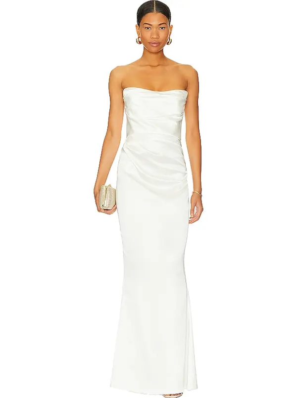 NOOKIE Emelie Strapless Gown - White