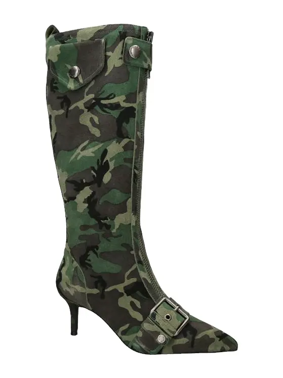 Kurt Geiger Hackney Kitten Heel Boot - Open Green