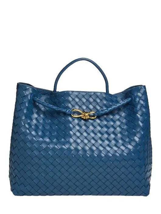 Bottega Veneta Large Andiamo Intrecciato Leather Shoulder Bag - 4031 Blu Ven.-m B-blu Ven