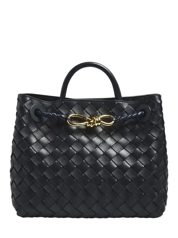 Bottega Veneta Small Andiamo Intrecciato Shoulder Bag - Midnight