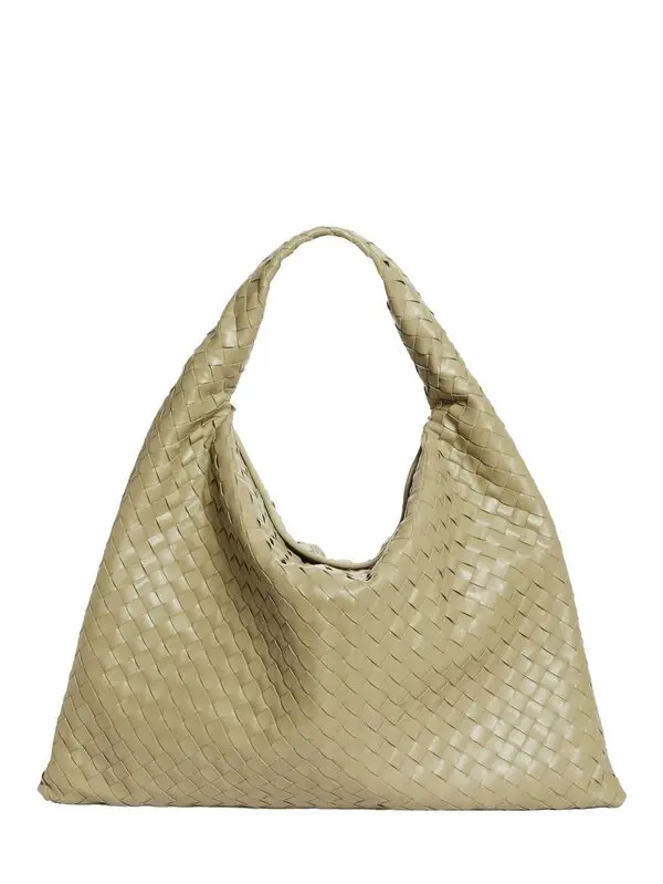 Bottega Veneta Large Hop Intrecciato Hobo Bag - 2929 Travertine-muse Bra