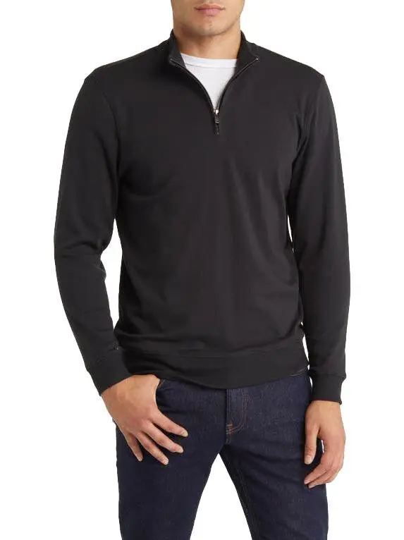 THE NORMAL BRAND Weekend Quarter Zip Top - Black