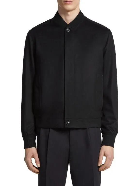 Zegna Water Repellent Elements Oasi Cashmere Bomber Jacket - Black