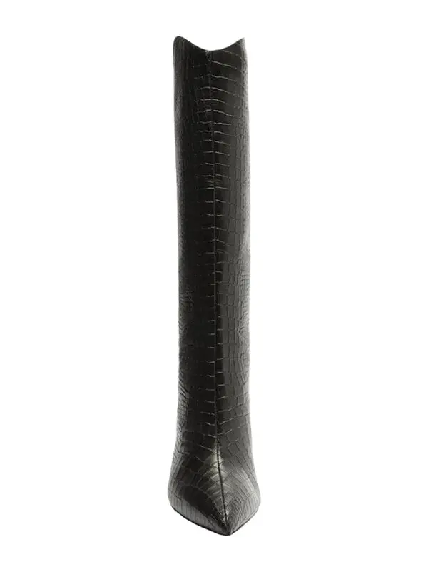 Schutz Maryana Snake-print Leather Knee Boots - Black