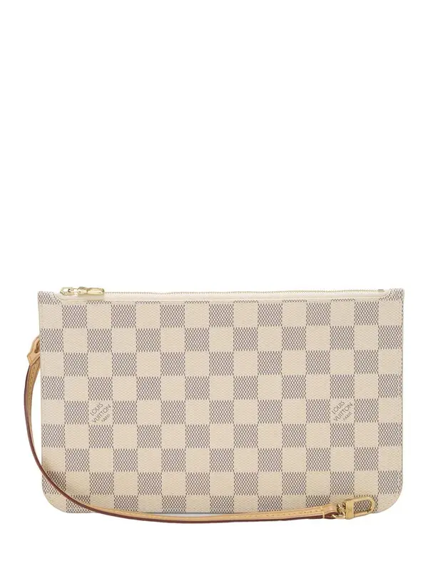 LOUIS VUITTON Damier Azur Neverfull Pouch - White