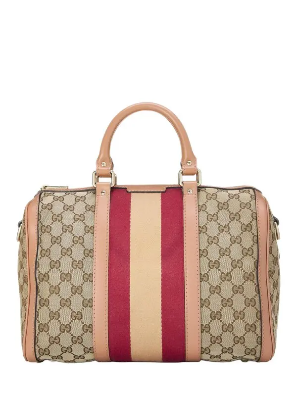Gucci Original Gg Vintage Web Boston Bag - Pink