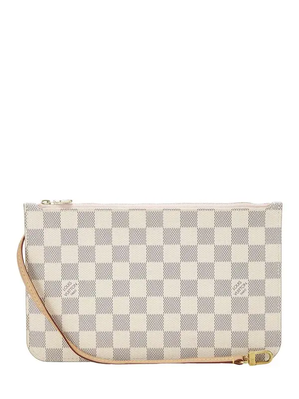LOUIS VUITTON Damier Azur Neverfull Nm Pouch - Pink