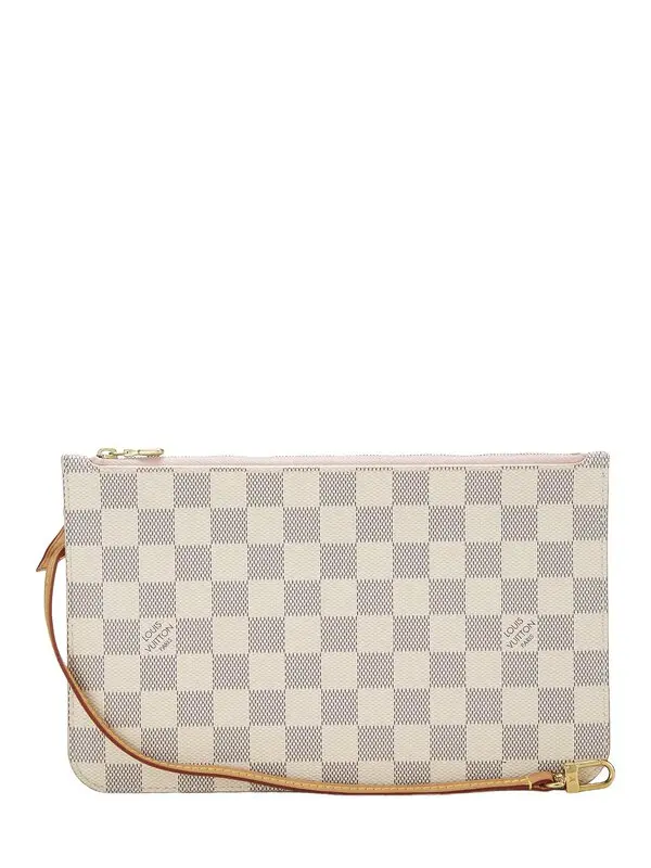 LOUIS VUITTON Damier Azur Neverfull Nm Pouch - Pink