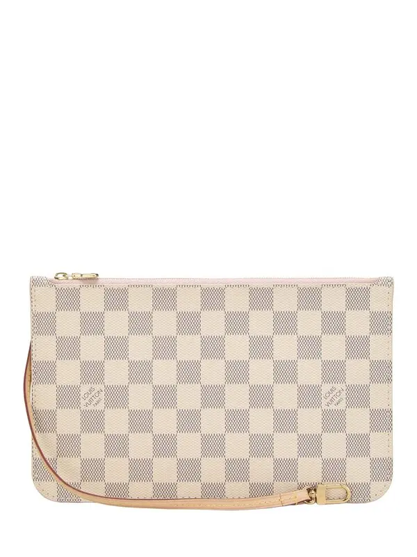 LOUIS VUITTON Damier Azur Neverfull Nm Pouch - White