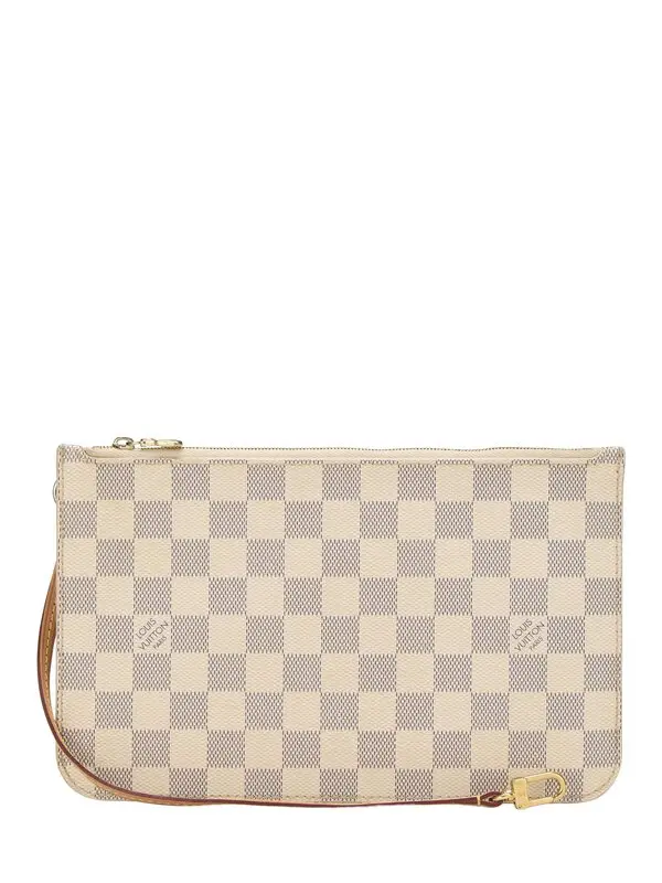 LOUIS VUITTON Damier Azur Neverfull Nm Pouch - White