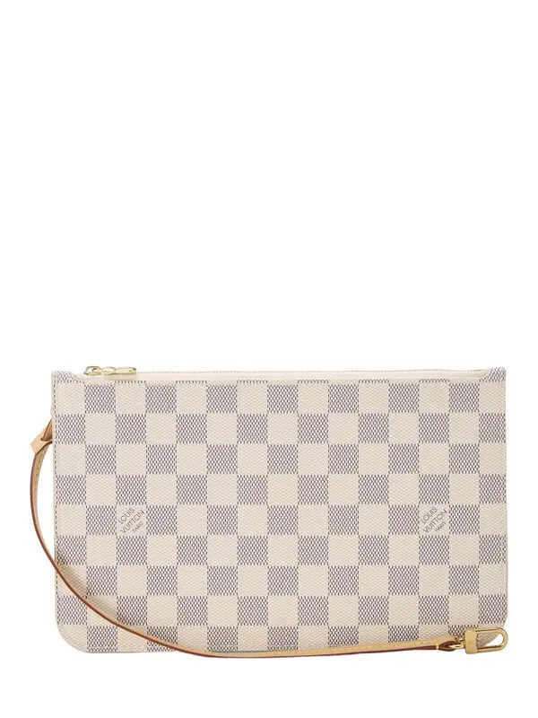 LOUIS VUITTON Damier Azur Neverfull Nm Pouch - White